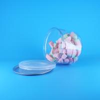 China Plastic Transparent PET Round Easy Open Lid Can 420ml 99mm for Food Candy Cookies Snack Tea for sale