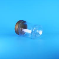 China Small PET Clear Empty Airtight Plastic Candy Nuts Food Packing Jars Screw Caps for sale
