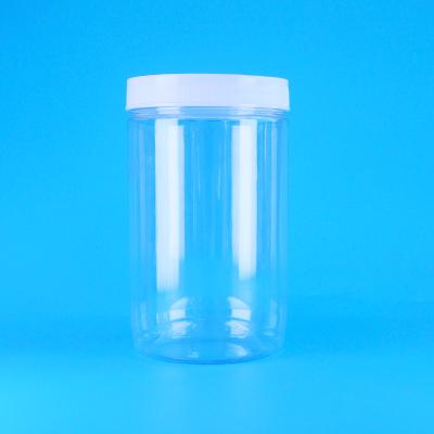 China Food Grade PET Plastic Nut Snack Jar 810ml 91mm Diameter BPA Free Disposable Candy Container for sale
