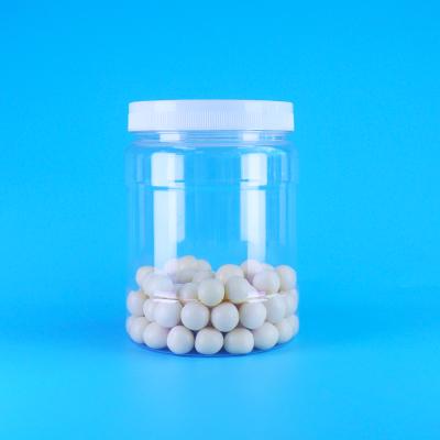 China Airtight Clear PET Plastic Candy Jar 730ml 96mm Diameter Screw Cap Food Storage Container for sale