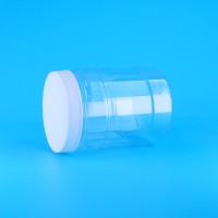 China Round Shape Clear PET Plastic Dried Blueberry Walnut Crackers Crispy Peanuts Jars Cap for sale