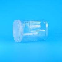 China Square Clear PET Plastic Storage Jar 720ml 24.3oz Food Grade Airtight Screw Lid for sale