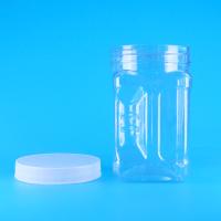 China Square PET Plastic Grip Jar 650ml 88mm Screw Lid BPA Free Food Grade Transparent Container for sale