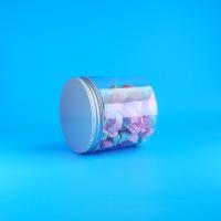 China Round Aluminum Easy Open Lid PET Jar 740ml 99mm Diameter Food Candy Cookies Jasmine Tea Clear Plastic Container for sale