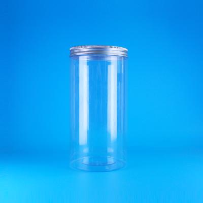 China Clear Airtight Plastic Dry Food Jar 1450ml 99mm Screw Lid Wide Mouth Tall Round PET for sale