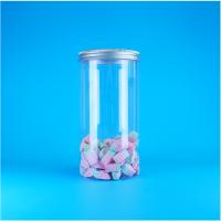 China Clear PET Plastic Dry Food Jar 1450ml 102mm Diameter with Wide Mouth Aluminum Lid for sale