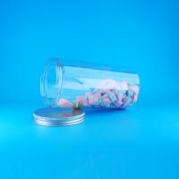 China Clear PET Plastic Dry Food Jar 1450ml 102mm Diameter with Wide Mouth Aluminum Lid for sale