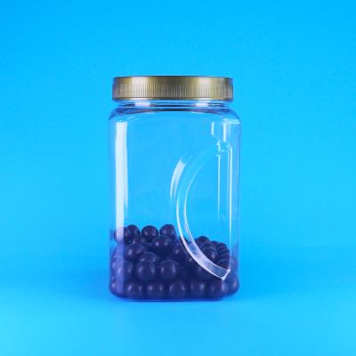 China PET Food Grade Clear Jar with Brown Lid 1188ml 88mm Screw Cap Airtight Leakproof for sale