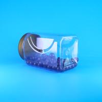 China PET Food Grade Clear Jar with Brown Lid 1188ml 88mm Screw Cap Airtight Leakproof for sale