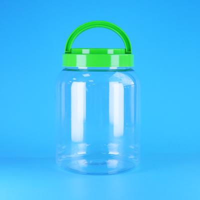China Clear PET Round Plastic Jar 1160ml 89mm Screw Cap Food Grade Container for Candy Cookies for sale