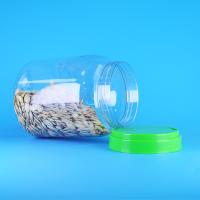China Clear PET Round Plastic Jar 1160ml 89mm Screw Flat Cap for Coffee Candy Dried Food for sale