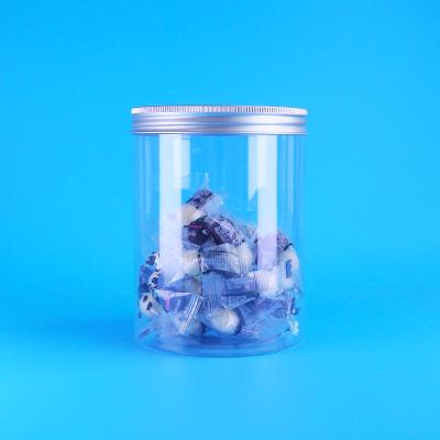 China Food Grade 32oz Clear PET Jar 97mm Wide Mouth Aluminum Screw Lid for Chocolate Popcorn for sale