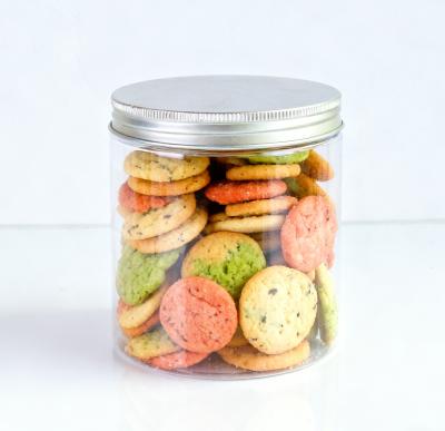 China Clear Round PET Jar 960ml 32oz with Aluminum Lid Wide Mouth 97mm Food Grade for sale