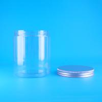 China Food Grade PET Plastic Round Jar 770ml 26oz with Aluminum Lid for Mustard Cashew Child Food for sale