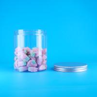 China Clear PET Plastic Round Jar 770ml 26oz Food Grade Screw Lid Packaging for Nuts Chips for sale