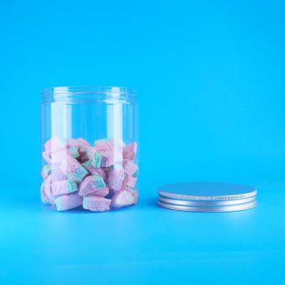 China Clear PET Plastic Round Jar 770ml 26oz Food Grade Screw Lid Packaging for Nuts Chips for sale