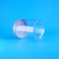 China Clear PET Plastic Round Jar 770ml 26oz Food Grade Screw Lid Packaging for Nuts Chips for sale