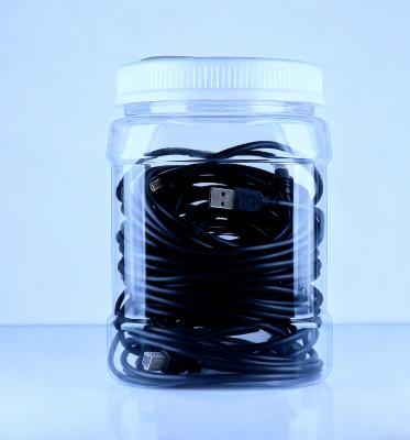 China Square PET Plastic Jar 880ml 26oz Transparent Screw Lid Food Grade Airtight Snack Container for sale
