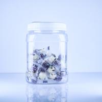 China Square PET Jar 880ml 87mm Screw Flat Lid Clear Food Grade Airtight Plastic Container for sale