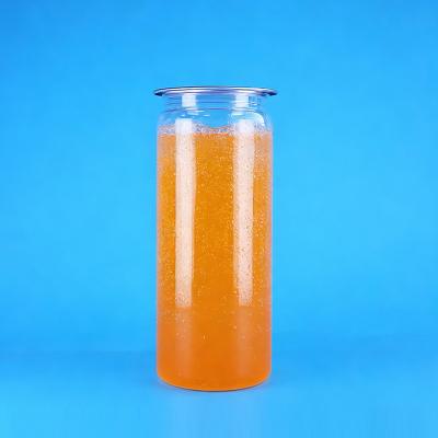 China 520ml Clear PET Plastic Drink Can with Aluminum Lid Food Grade Sealed Container for sale