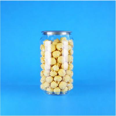 China 330ml Clear PET Plastic Can with Easy Open Lid for Coffee Tea Milk Carbonated Drinks 59mm for sale