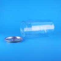 China 330ml Clear PET Plastic Can with Easy Open Lid for Coffee Tea Milk Carbonated Drinks 59mm for sale