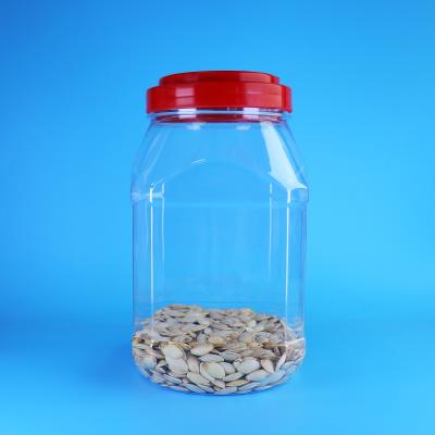 China BPA Free 2100ml PET Plastic Jar with Screw Lid for Candy and Cracker Storage for sale