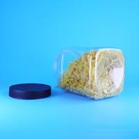 China Custom Square PET Plastic Jar 1300ml 44oz with Food Grade Screw Lid for Cookies Nuts for sale