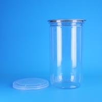 China PET Custom Transparent Food Packaging Jars 800ml 83mm Leak Proof Airtight for Nuts Dried Fruits Snacks for sale