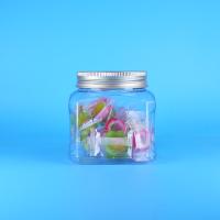 China Food Grade Clear PET Square Jar 483ml 65mm Screw Lid for Spices Dry Goods for sale