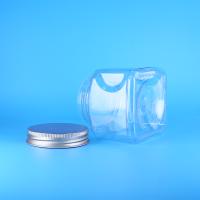 China Leak Proof Food Grade PET Square Jar 483ml 18oz Bulk Packaging with Screw Lid for sale