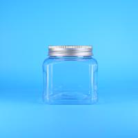 China Leak Proof Food Grade PET Square Jar 483ml 18oz Bulk Packaging with Screw Lid for sale