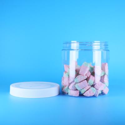 China Clear PET Plastic Jars 750ml 99mm Food Grade Airtight Screw Lid for Bakery Cookies Candy Storage for sale