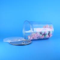 China Clear PET Food Storage Cans 490ml 83mm Diameter with PE Lids for Sweets Cookies Jellies for sale
