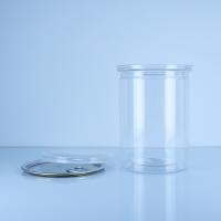 China Transparent PET Food Storage Can 490ml 83mm Easy Open PE Lid for Biscuits Nuts Sweets for sale