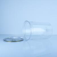 China Transparent PET Food Storage Can 490ml 83mm Easy Open PE Lid for Biscuits Nuts Sweets for sale