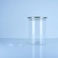 China Transparent PET Food Storage Cans 490ml 83mm Diameter Airtight Easy Open Lid for Cake Dried Fruits for sale