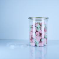 China Transparent PET Food Storage Cans 490ml 83mm Diameter Airtight Easy Open Lid for Cake Dried Fruits for sale