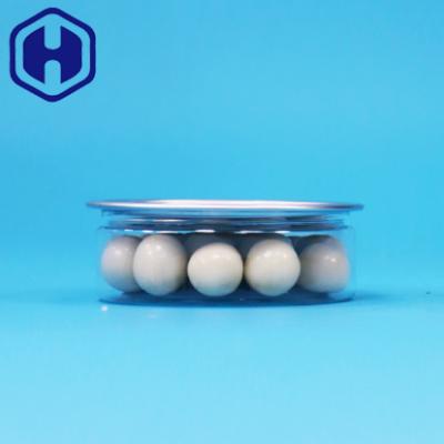 China Round Plastic PET Can 70ml with Tin Easy Open End for Food Candy Cookie Snack Packaging for sale
