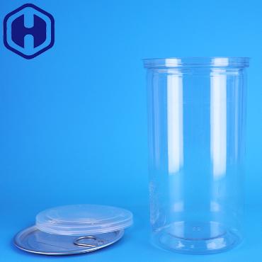 China Food Grade Clear PET Plastic Jar 700ml 83mm Easy Open Aluminum Lids Food Packaging for sale