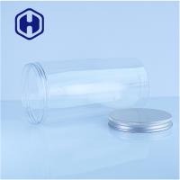China BPA Free Clear PET Jars 1250ml with Aluminum Lid for Spices Nuts Powders for sale