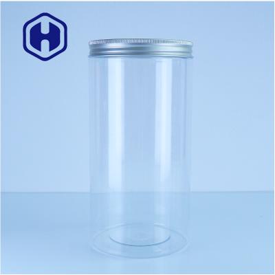 China BPA Free Clear PET Jars 1250ml with Aluminum Lid for Spices Nuts Powders for sale