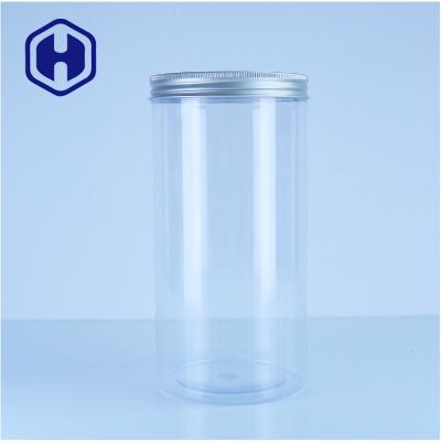 China Food Grade Clear PET Jar 1450ml 97mm Neck Aluminum Lid for Cookies Nuts Candy Storage for sale