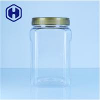 China Square PET Clear Plastic Honey Jar 1188ml 88mm Screw Lid Food Grade Nuts Dried Fruits Candies Easy Pour for sale