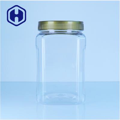 China Square PET Clear Plastic Honey Jar 1188ml 88mm Screw Lid Food Grade Nuts Dried Fruits Candies Easy Pour for sale