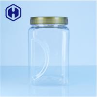 China Square PET Plastic Honey Jar 1188ml 88mm Flat Lid Food Grade BPA Free Easy Pour Spice Snack for sale