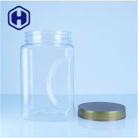 China Square PET Plastic Honey Jar 1188ml 88mm Flat Lid Food Grade BPA Free Easy Pour Spice Snack for sale