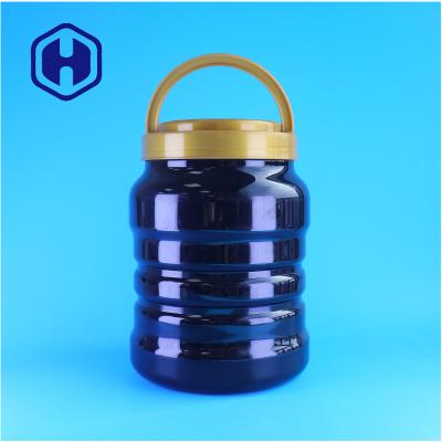 China Black PET Plastic Jar 2250ml 120mm Handle Lid Food Grade for Dried Mango Tropical Fruits for sale