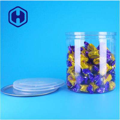 China Chocolate Coffee Beans Cereal Pet Kibble Nut Pet Round Clear Can Bulk Food Storage Stackable for sale