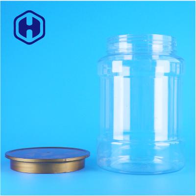China Food Safe Custom PET Transparent Plastic Pet Food Cookies Jar 1100ml 85.5mm Screw Lid for sale